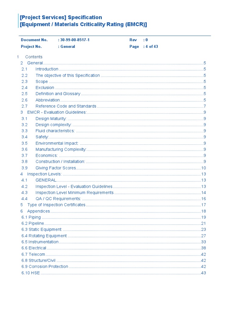 Equipment Criticality Rating Guidelines | PDF | Pipe (Fluid Conveyance ...