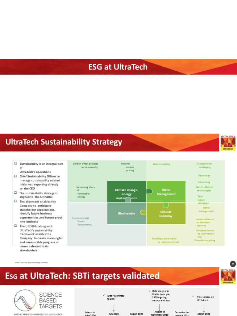 UltraTech ESG | PDF | Sustainability | Waste