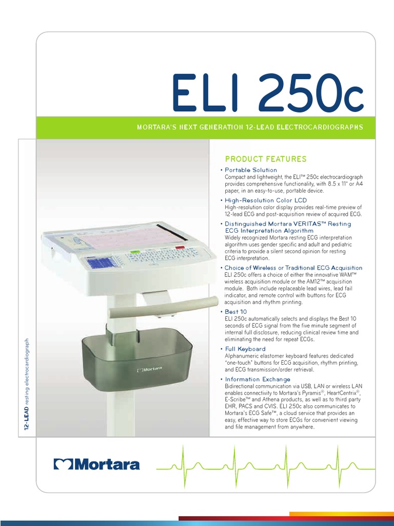 ELI 250c: Mortara'S Next Generation 12-Lead Electrocardiographs | PDF ...