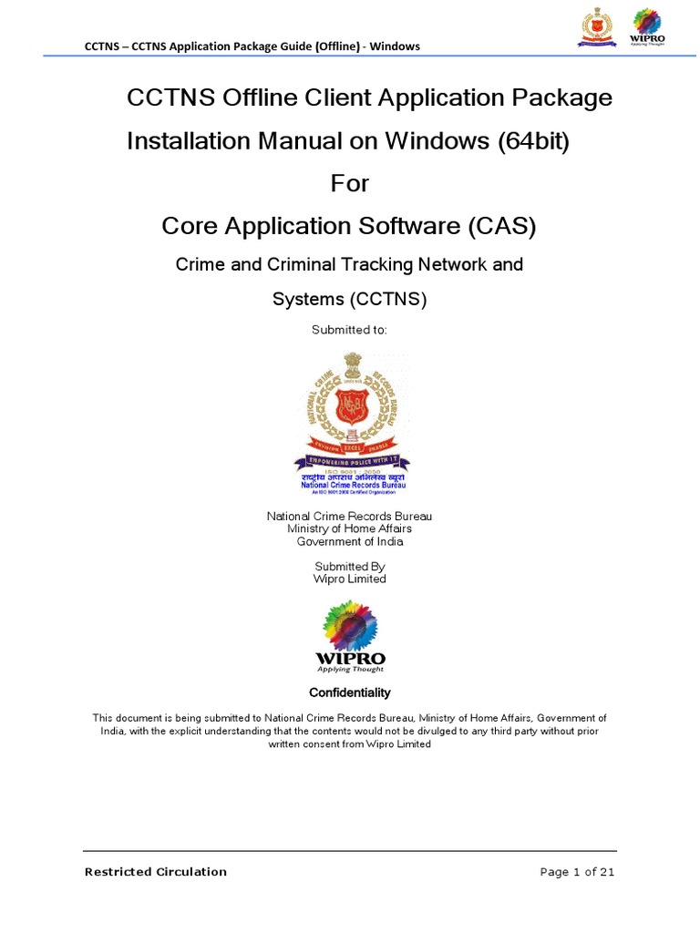 CCTNS Offline Client Application Package Installation Manual On Windows (64bit) For Core ...