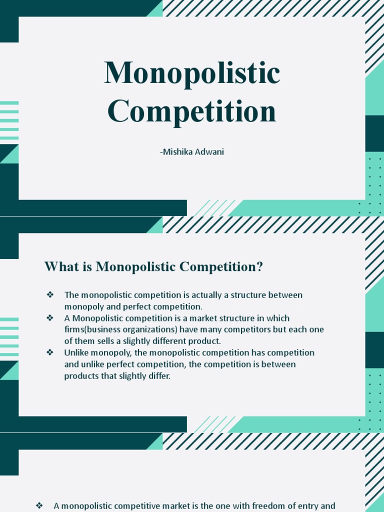 Monopolistic Competition | PDF | Profit (Economics) | Monopoly