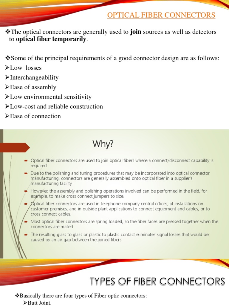 Types of Optical Fiber Connectors | PDF | Optical Fiber | Electrical ...
