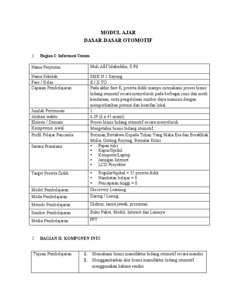 Contoh Modul Ajar New | PDF | Seni
