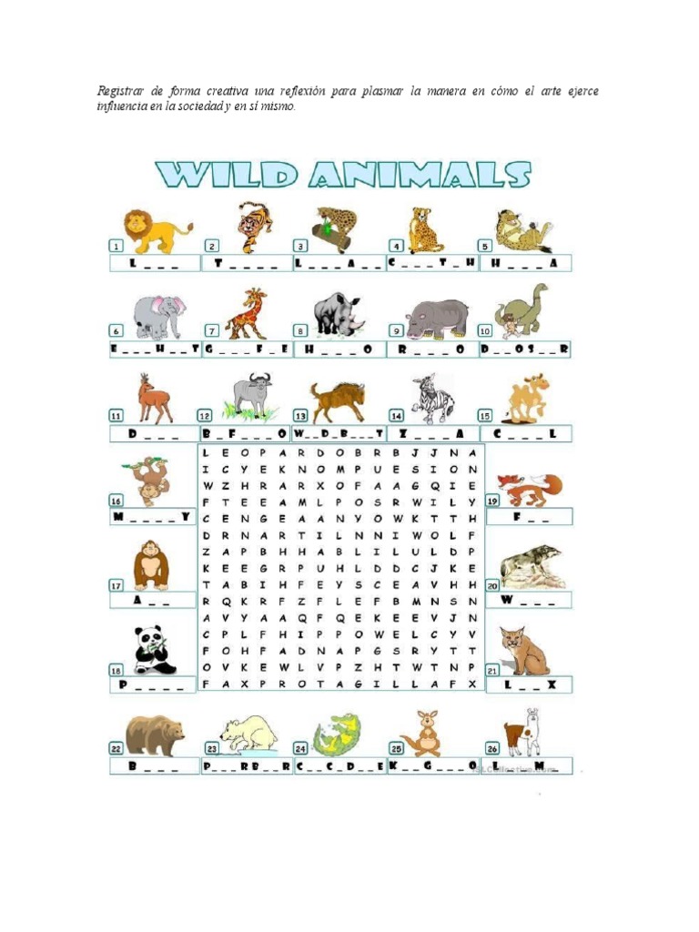 Sopa de Letras Animals | PDF