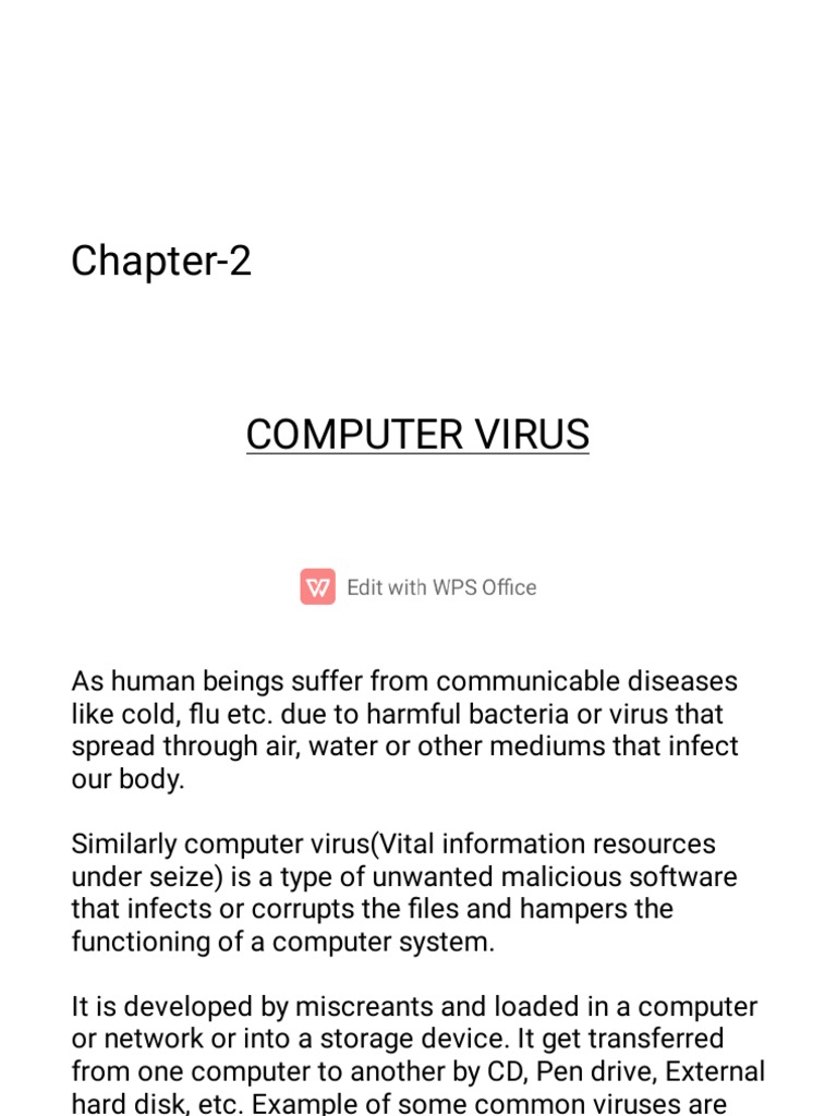 VI Ch-2 Computer Virus-4-07-2020 | PDF | Computer Virus | Antivirus ...