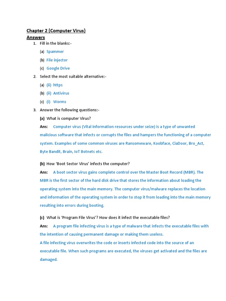 Class 6 Computer Virus Overview | PDF | Computer Virus | Malware