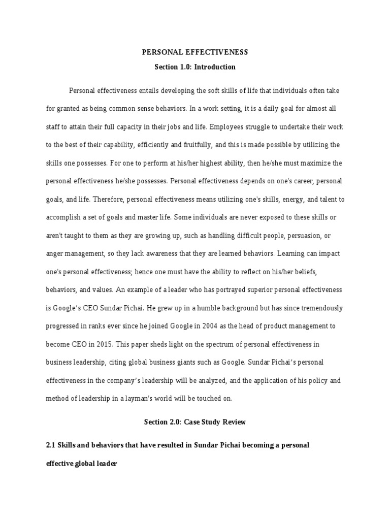 PERSONAL EFFECTIVENESS - Edited.edited | PDF | Leadership | Optimism