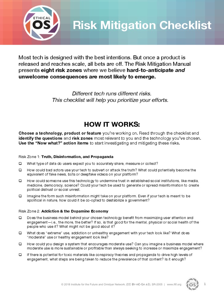 EthicalOS Check-List 080618 | PDF | Risk | Machine Learning