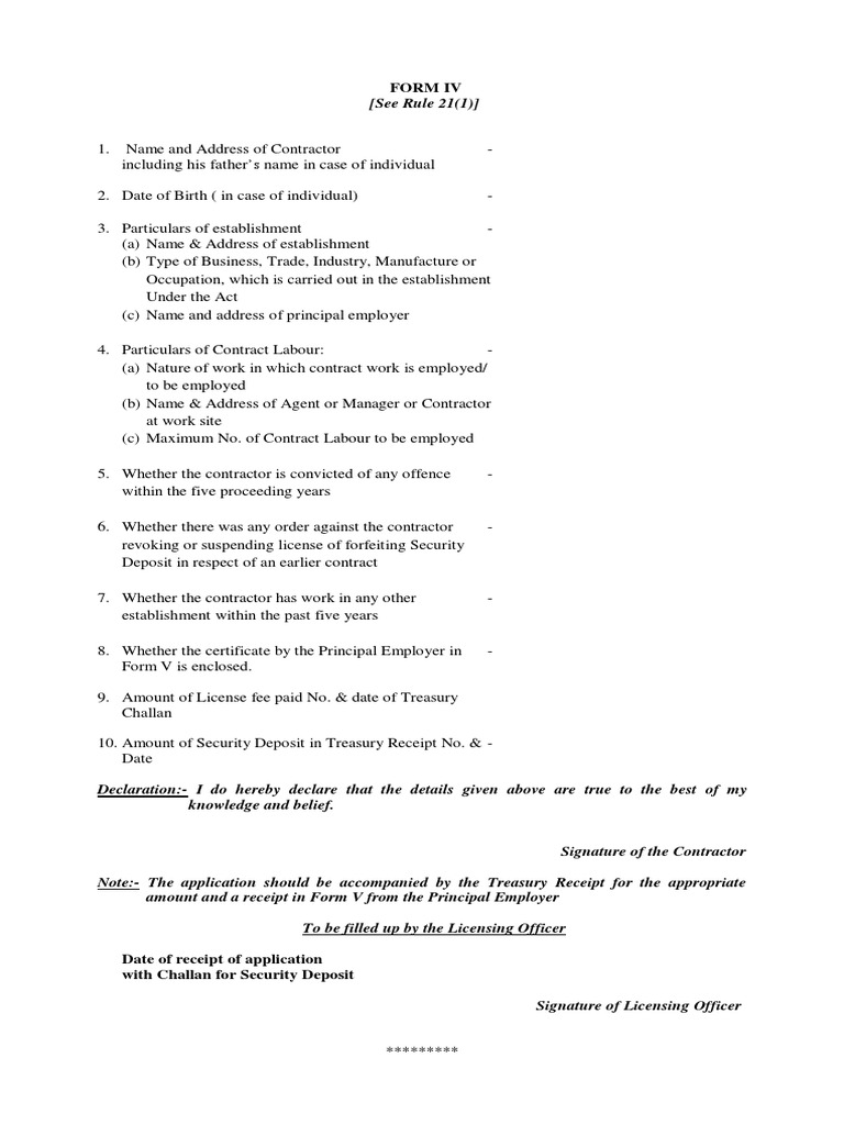 Application For License Form 4 | PDF | Employment | Common Law