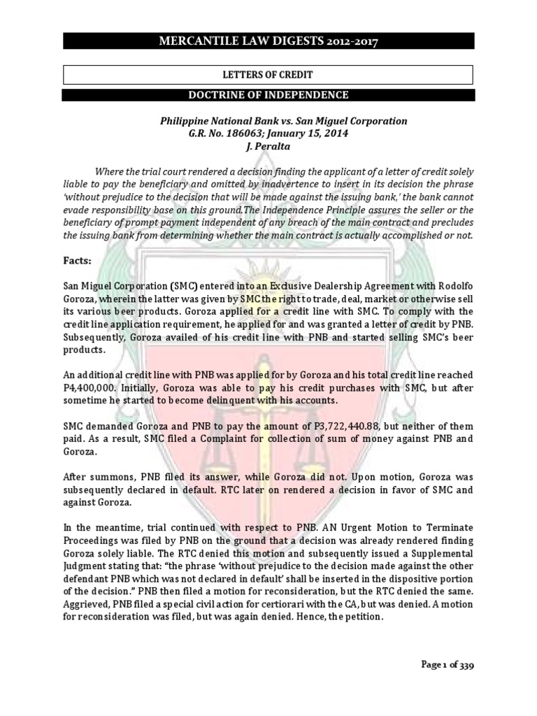 2017 Merc | PDF | Letter Of Credit | Mortgage Law