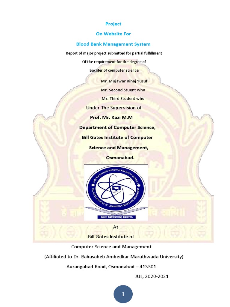 Development of a Web Application for Blood Bank Management System: A Project Report | PDF | Html ...