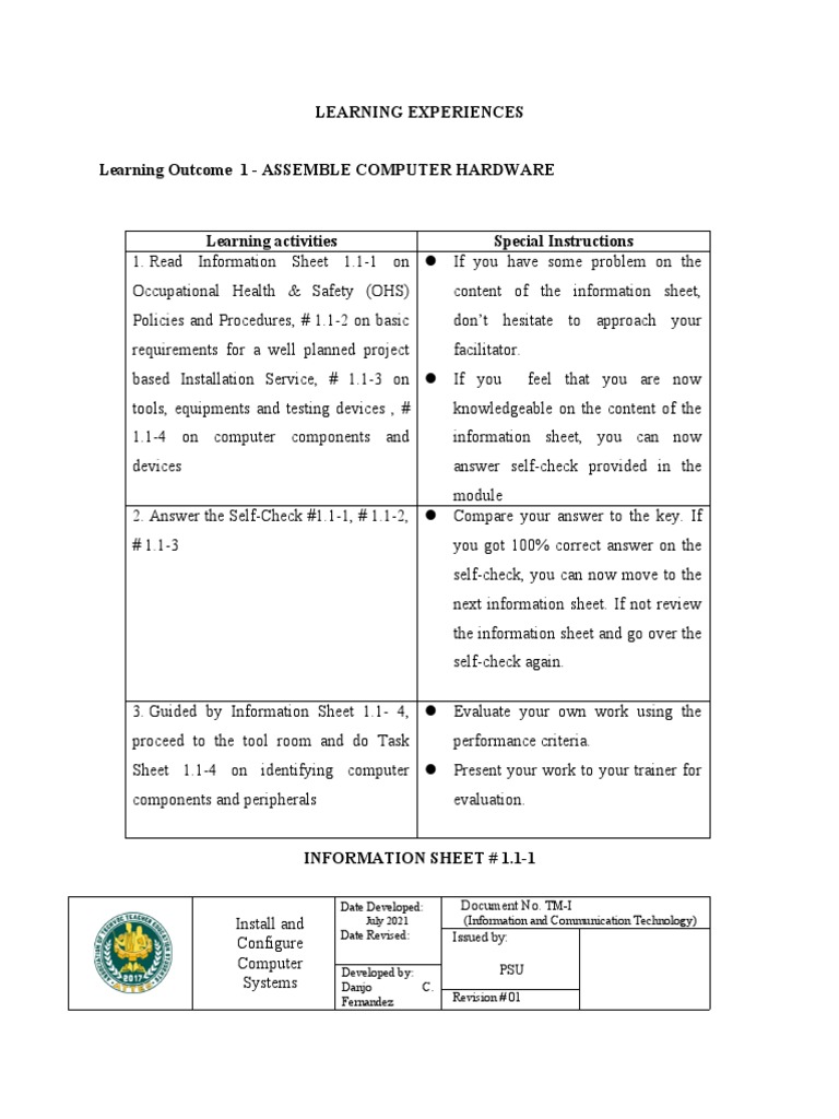 Learning Outcome #1 | PDF | Computer Data Storage | Input/Output