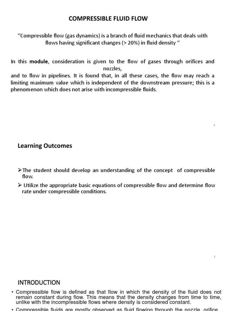 UNIT3-Compressible Fluids | PDF | Fluid Dynamics | Compressible Flow