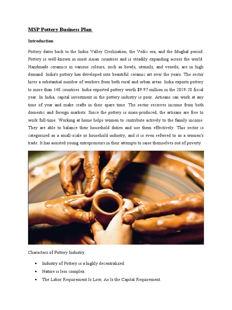 MSP Pottery Business Plan | PDF | Pottery | Tableware