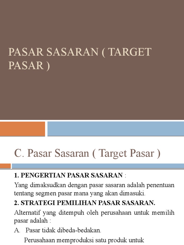 Pasar Sasaran (Target Pasar) | PDF