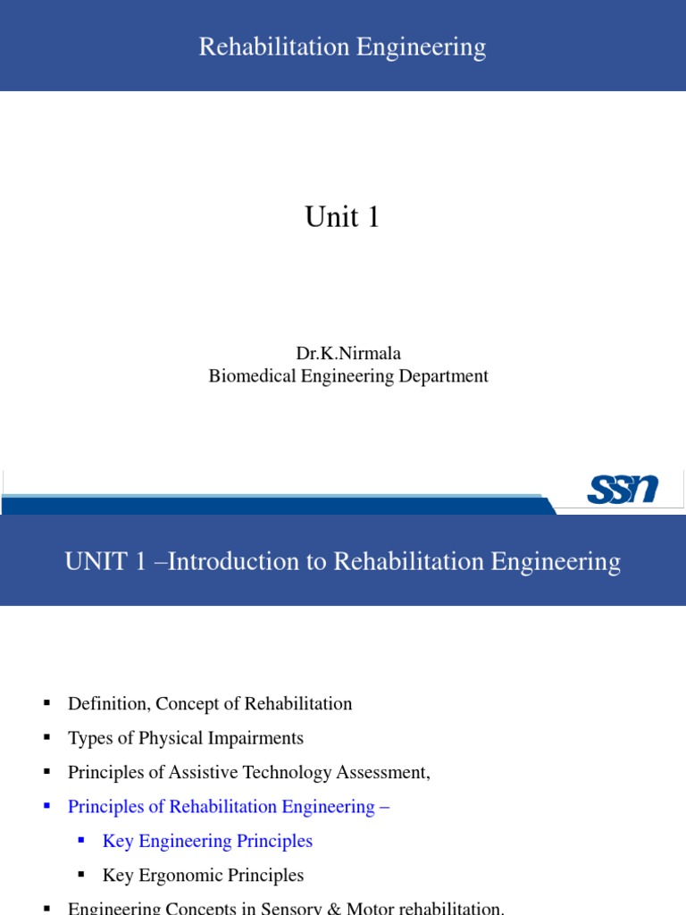Unit 1: Rehabilitation Engineering | Download Free PDF | Engineering ...