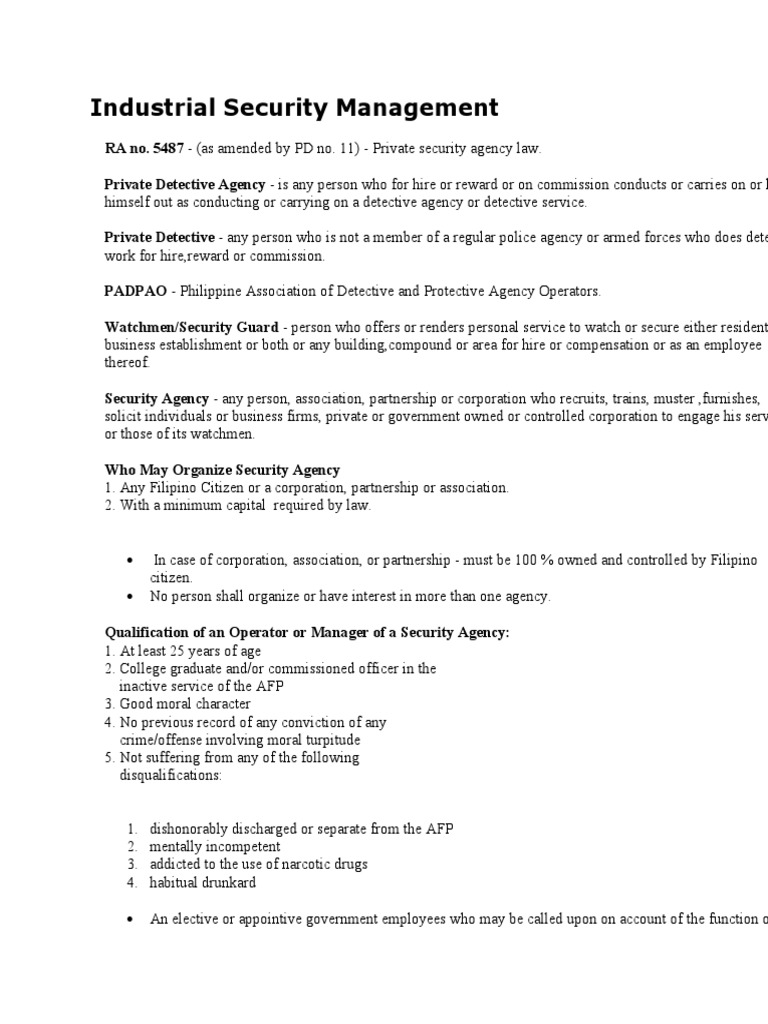 Industrial Security Management Part 1 | PDF | Physical Security ...