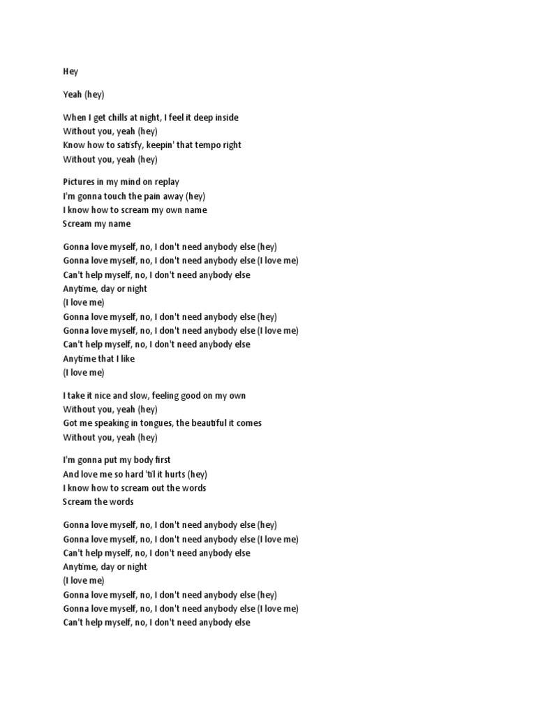 Love Myself Hailee Steinfeld Lyrics Pdf