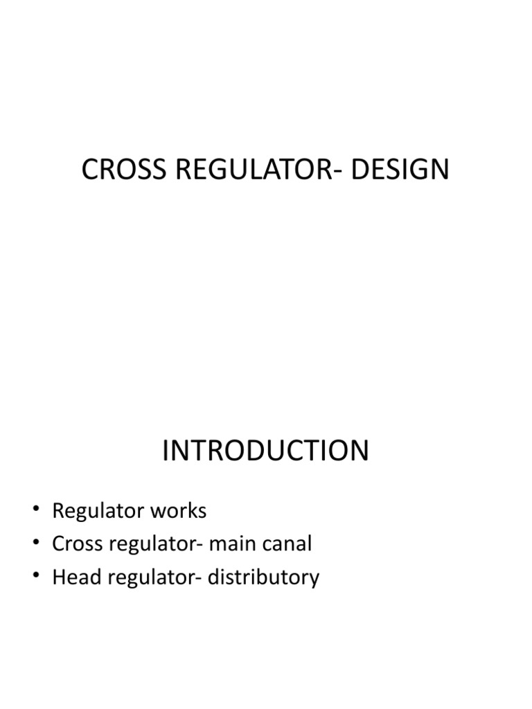 Cross Regulator Design in Canal Systems | PDF | Home & Garden