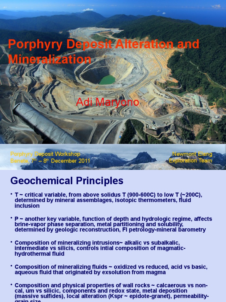 Porphyry Deposit Alteration and Mineralization: Adi Maryono | PDF ...