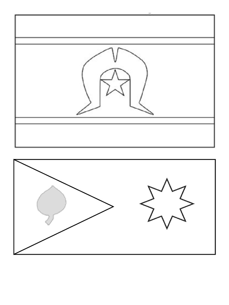 Torres Strait Flag and Saibai Flag Colouring in | PDF