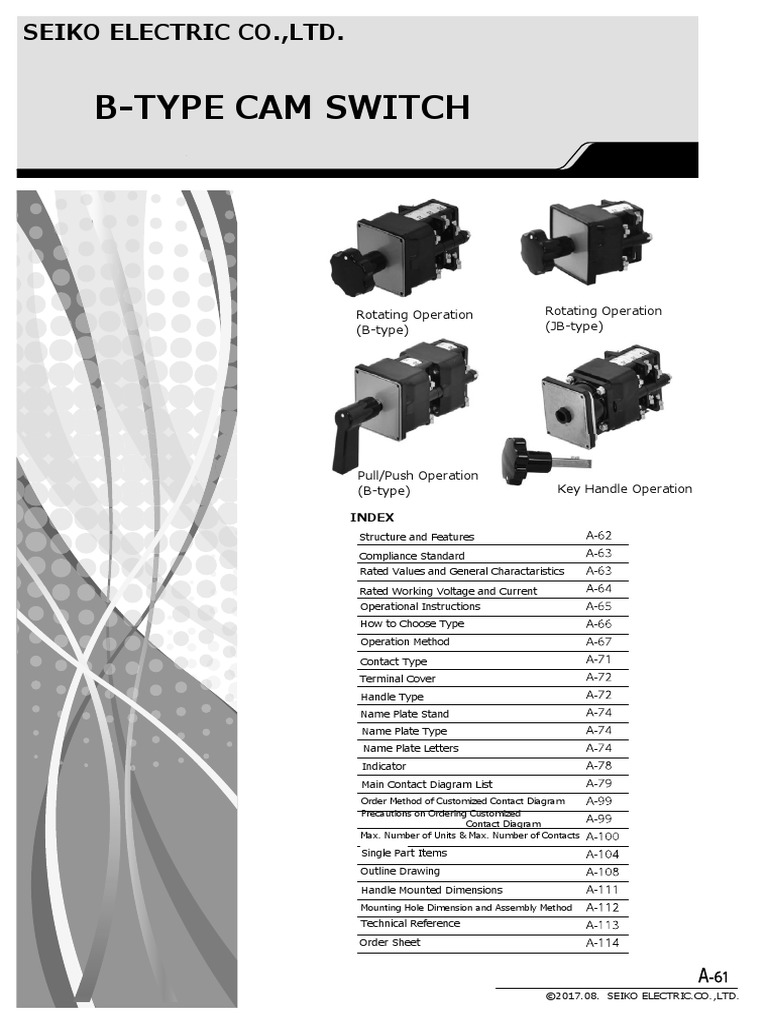 B-Type Cam Switch: Rotating Operation (B-Type) Rotating Operation (JB ...