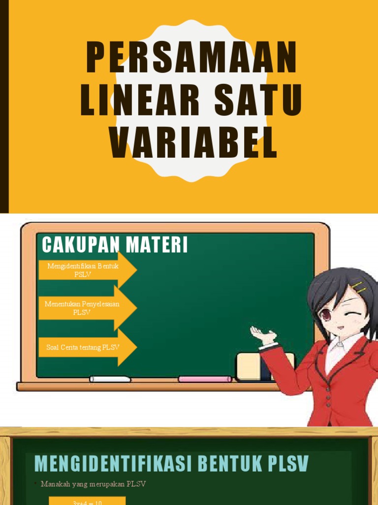 Persamaan Linear Satu Variabel | PDF