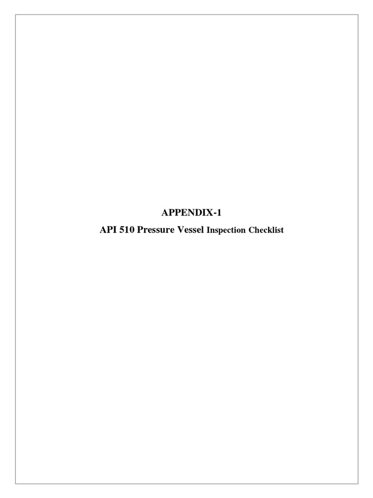API 510 PV Inspection Checklist | PDF | Leak | Corrosion