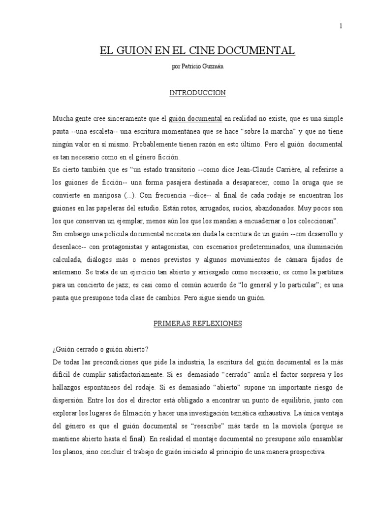 El Guion en El Cine Documental | PDF | Documental | Ensayos
