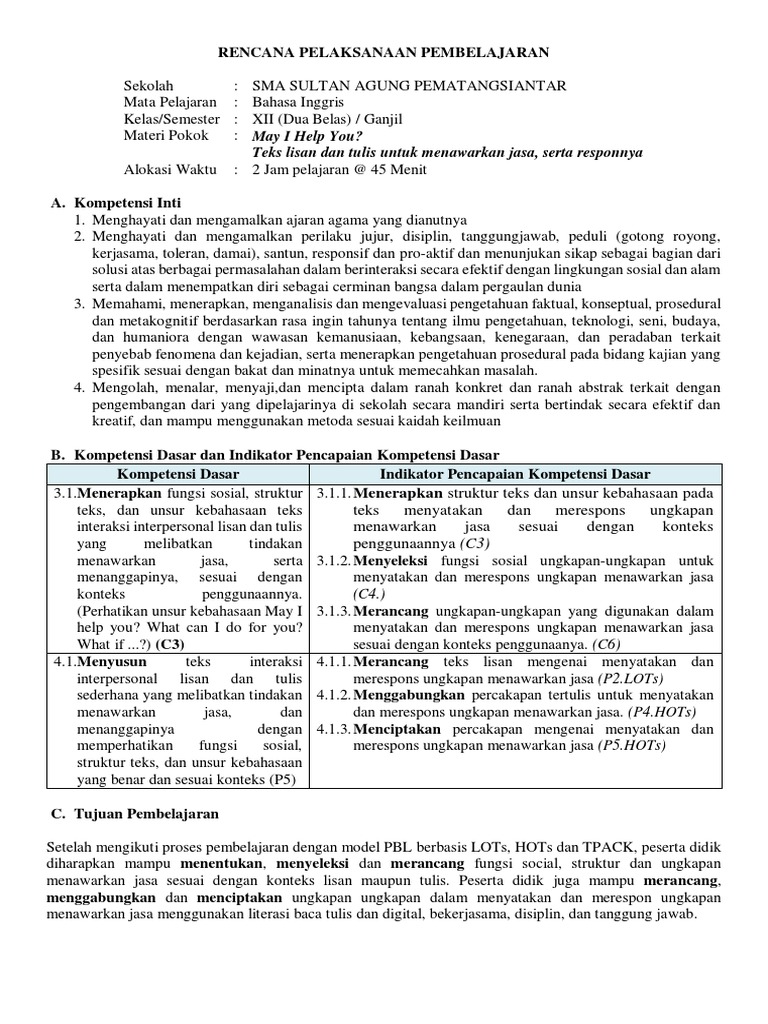 RPP 1 3.d.4 | PDF | Karier & Perkembangan