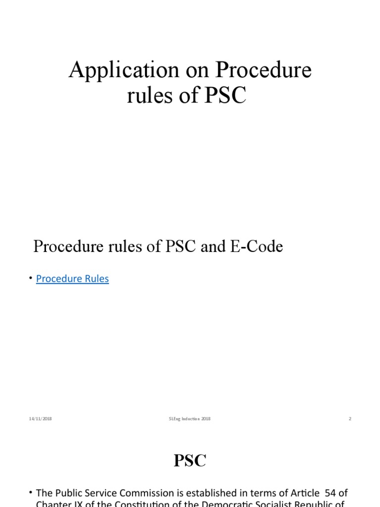 Application On Procedure Rules of PSC | PDF | Constitution | Public Sphere