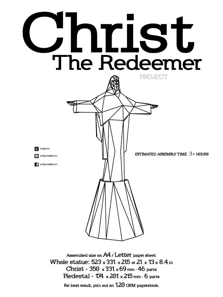 Christ the Redeemer Paper Model Guide | PDF
