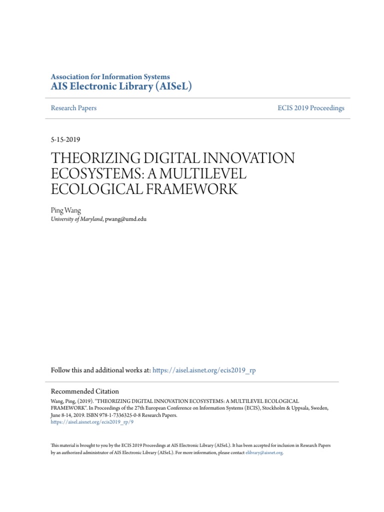 Digital Innovation Ecosystems Explained | PDF | Ecology | Innovation