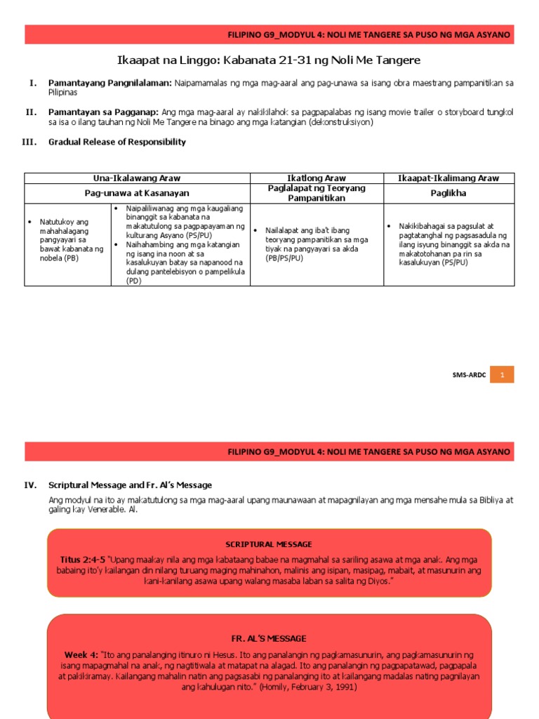 Filipino 9 - Quarter 4 - Week 4 | PDF