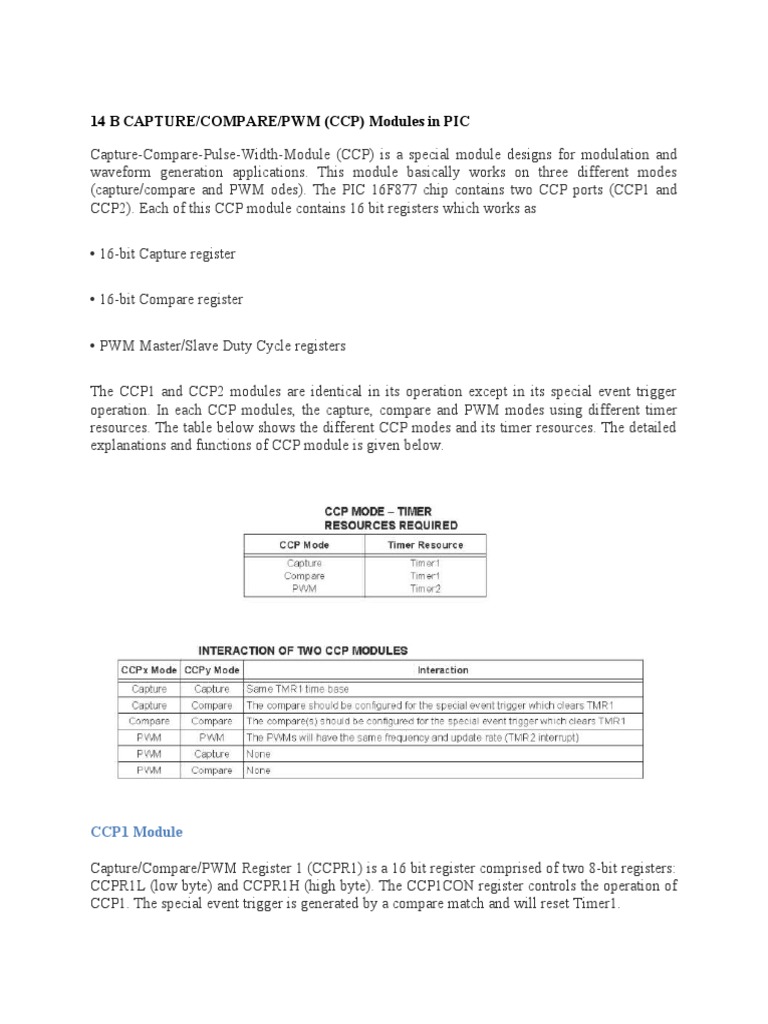 14 B Capture/Compare/Pwm (CCP) Modules in Pic | PDF | Computer Engineering | Computing