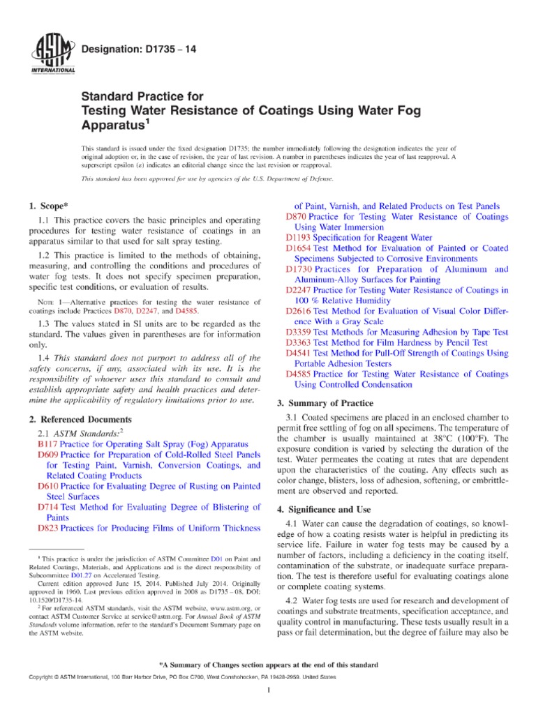 Astm d1735 | PDF