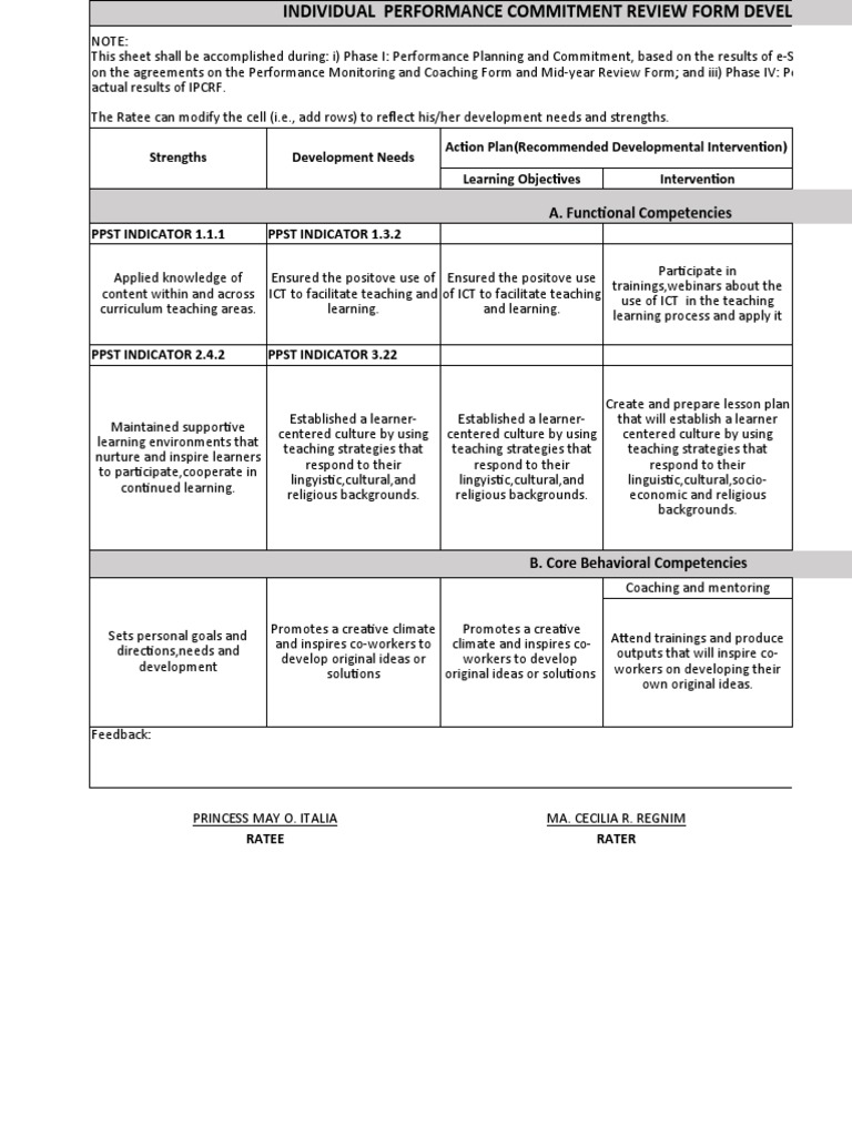 E-Ipcrf Development Plans Sy 2020-2021 | PDF | Learning | Educational Technology