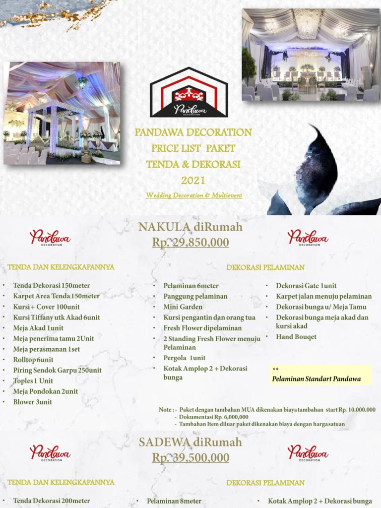 Price List Paket Tenda 2021 | PDF