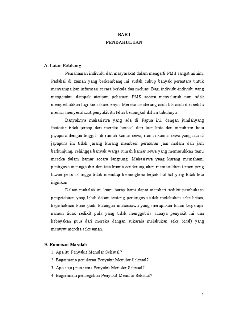 Contoh Makalah Penyakit Menular Seks Pms | PDF