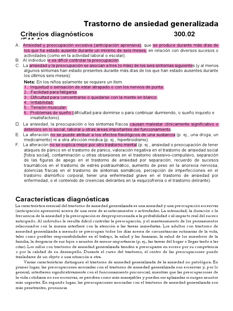 DSM 5 - Ansiedad | PDF | Ansiedad | Trastorno de ansiedad