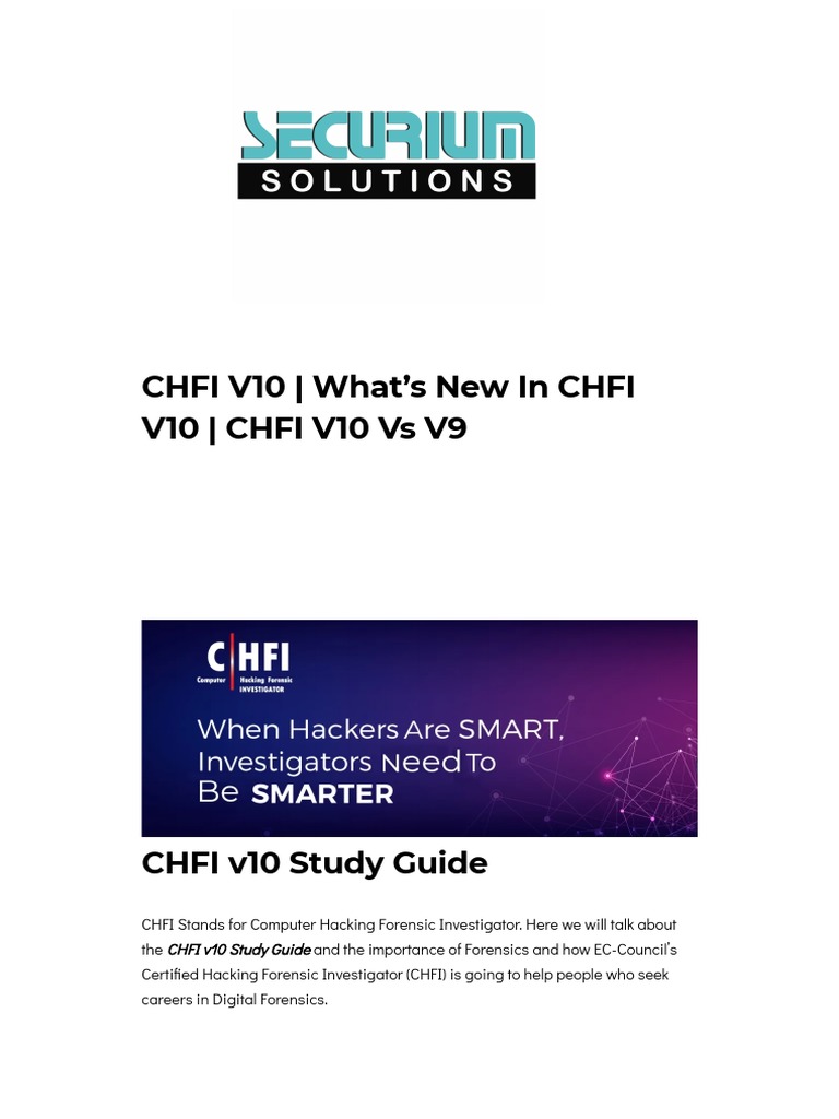 CHFI v10 Study Guide - CHFI v10 | PDF | Computer Forensics | Digital ...
