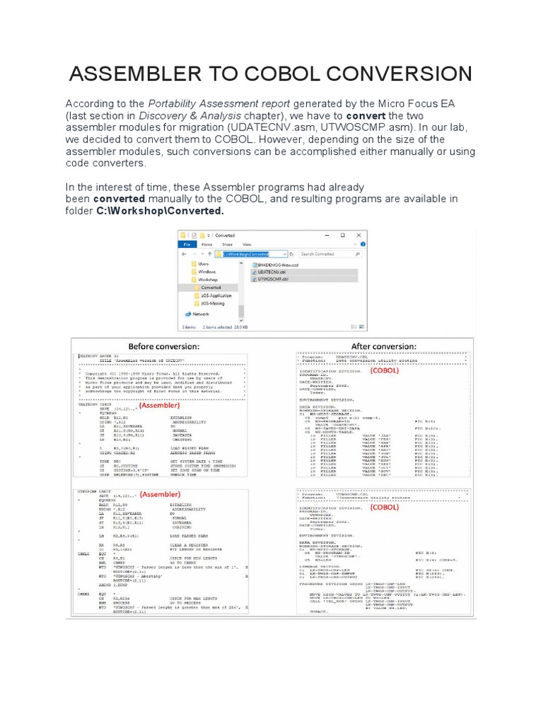 Assembler To Cobol Conversion | PDF | Assembly Language | Eclipse ...