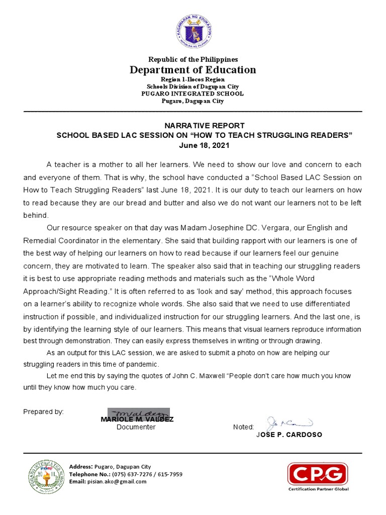 Department of Education: Republic of The Philippines | PDF | Learning ...