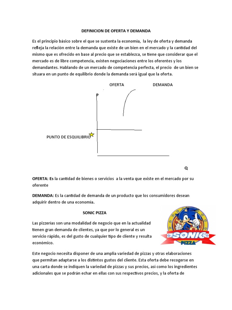 Definicion de Oferta y Demanda | PDF | Oferta (economía) | Mercado ...