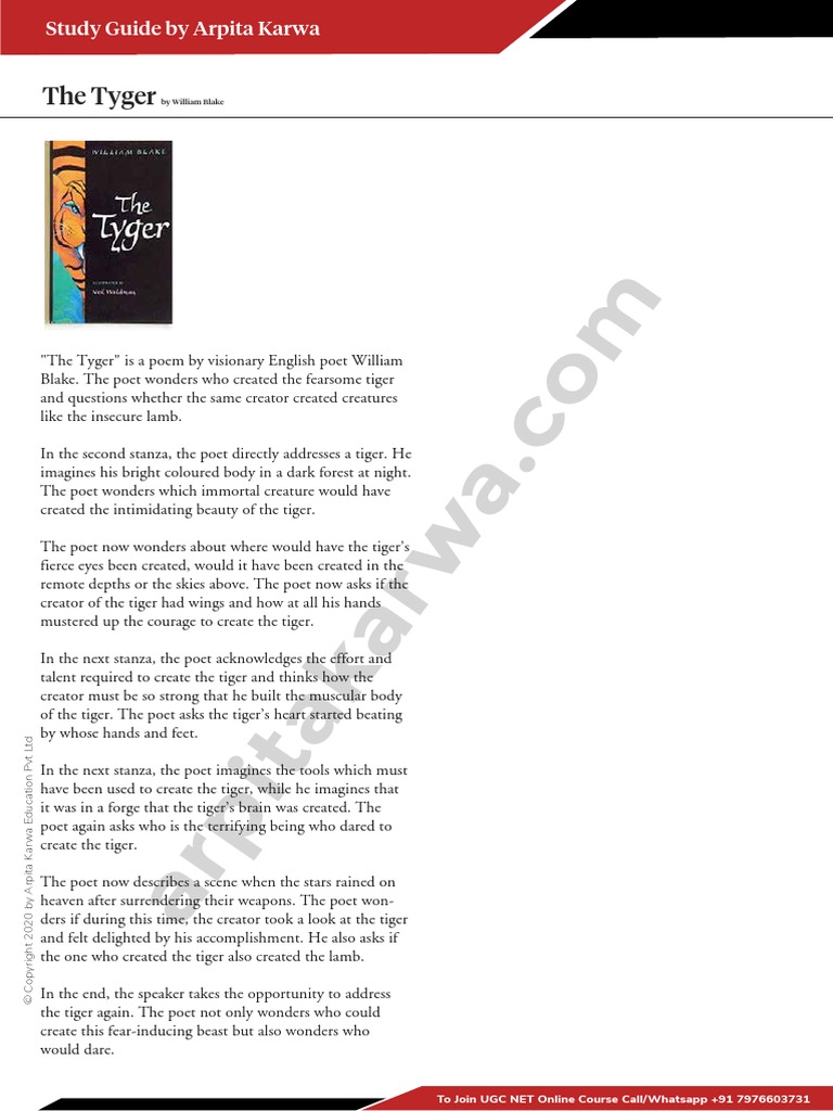 022 The Tyger | PDF | Poetry