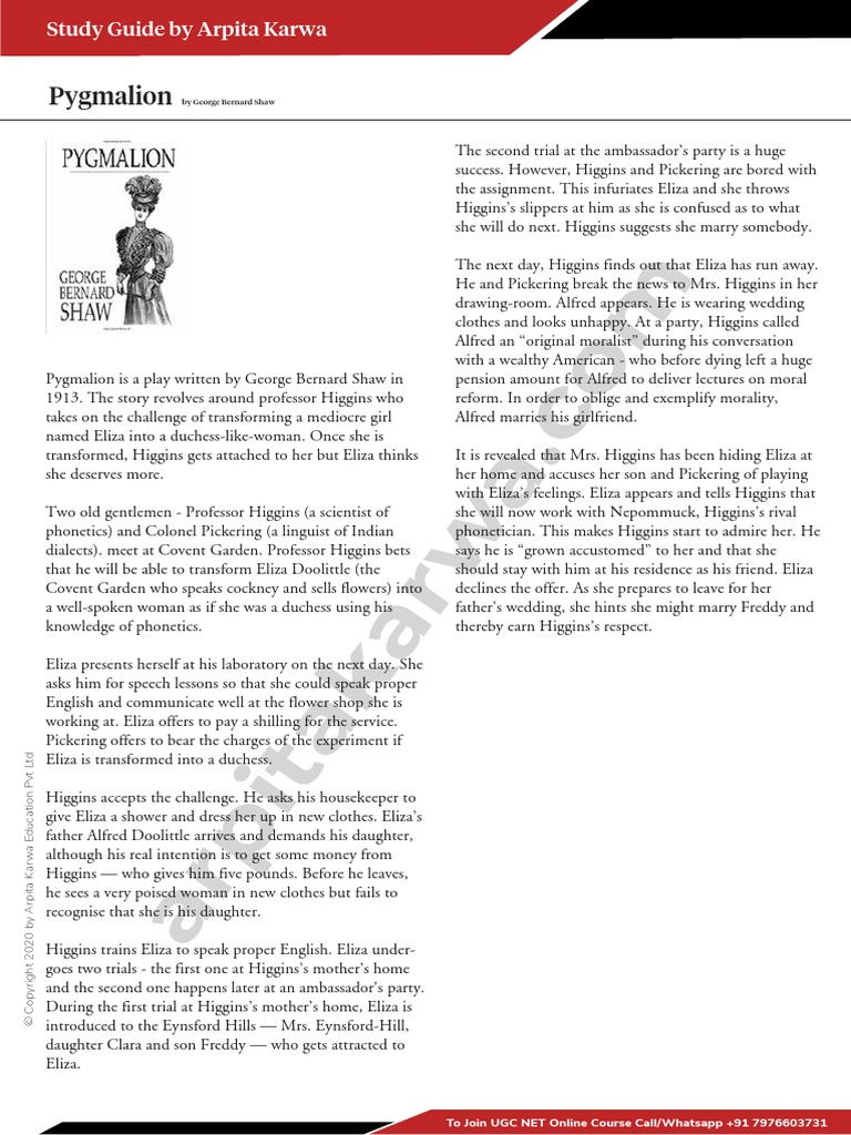 023 Pygmalion | PDF | Pygmalion (Play)