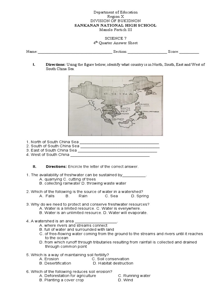 Science 7 4Q Answer Sheet | PDF | Eclipse | Earth