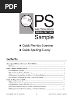 Quick Phonics Screener - Scoring Form | PDF | Phonics | Written ...