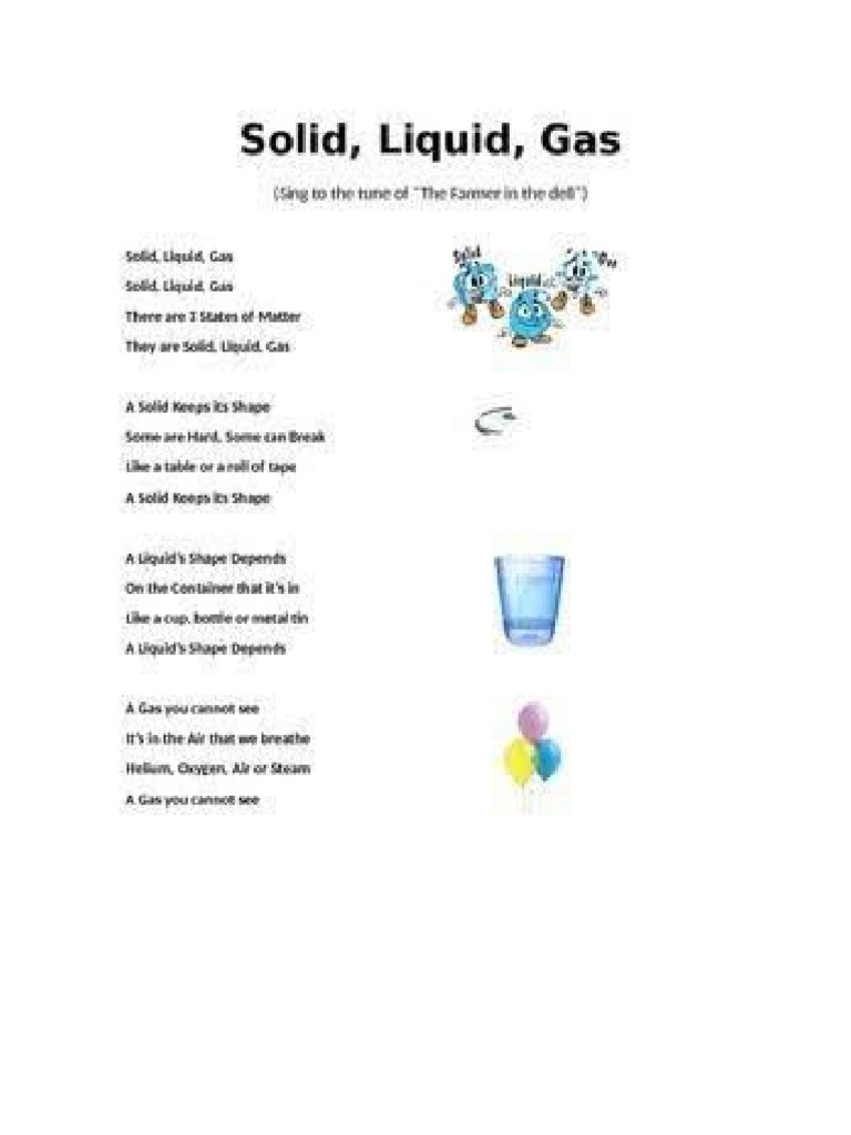 States of Matter Poem B | PDF