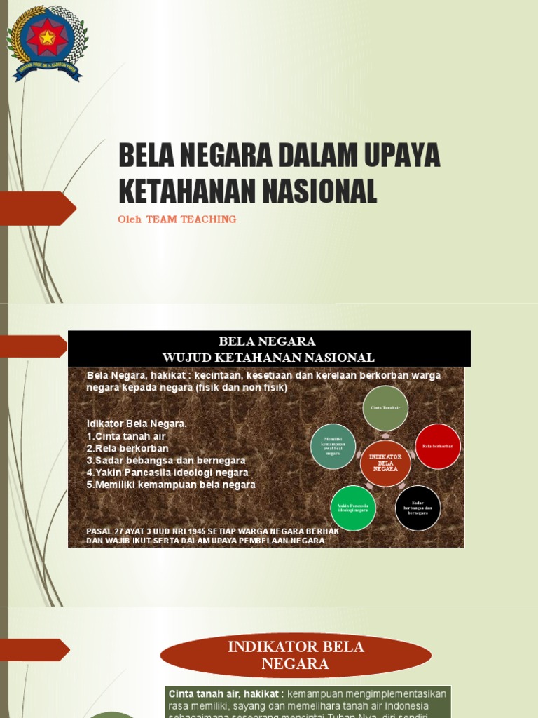Materi 10 - Bela Negara Dalam Upaya Ketahanan Nasional | PDF | Ilmu Sosial